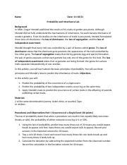 Probability And Inheritance Lab Predicting Traits And Course Hero