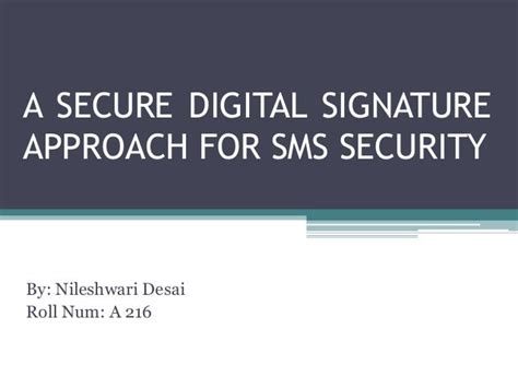 Digital Signature For Sms Security