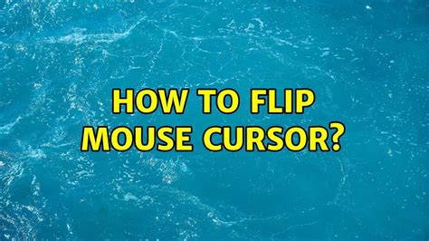 How To Flip Mouse Cursor Youtube