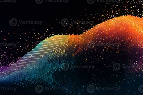 Abstract Wave Mesh Point Cloud Array Background Design Generative Ai
