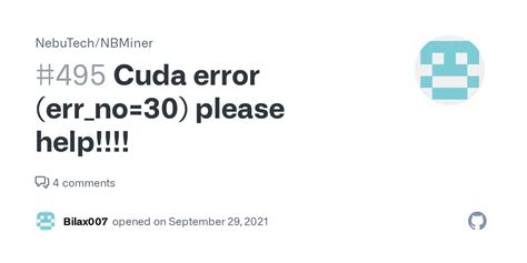 Cuda Error Errno30 Please Help · Issue 495 · Nebutechnbminer