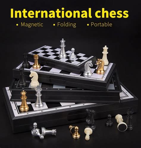 Đồ chơi board game cờ vua quốc tế nam châm có bàn cờ gấp gọn nhiều size