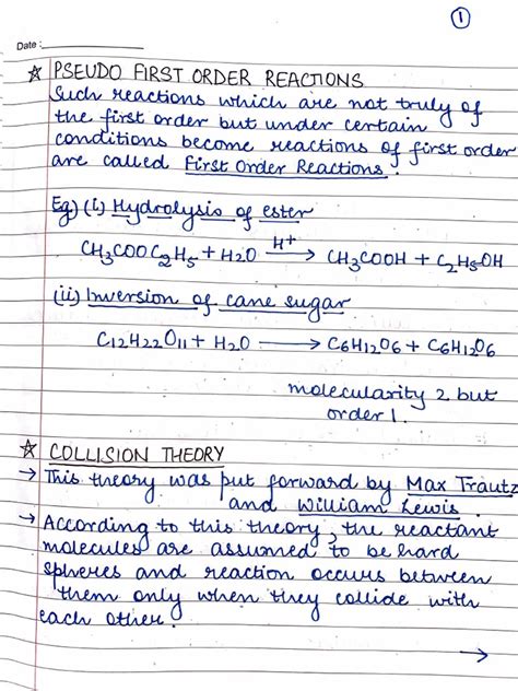 Chemical Kinetics Notes Collision Theory Pdf