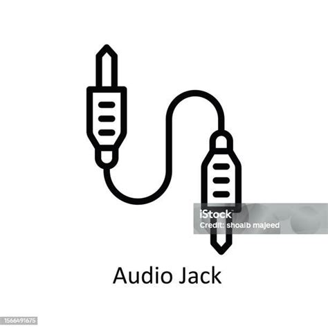 오디오 잭 벡터 개요 아이콘 디자인 그림입니다 흰색 배경에 멀티미디어 기호 Eps 10 파일 디자인에 대한 스톡 벡터 아트 및 기타 이미지 Istock
