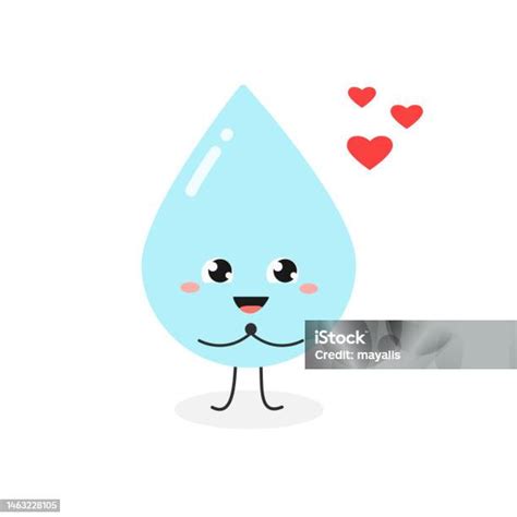 귀여운 매혹 만화 물방울 캐릭터 벡터 일러스트 레이 션 World Water Day에 대한 스톡 벡터 아트 및 기타 이미지 World Water Day 매력적인