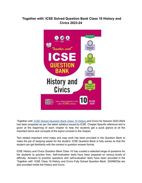 PPT Together With ICSE Class History And Civics Fully Solved Question Bank PowerPoint