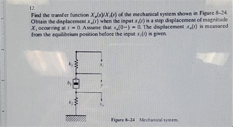 Solved Find The Transfer Function X 0 S X I S Of The Chegg