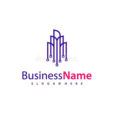 Modern Tech City Logo Design Vector Illustration Creative Tech Modern