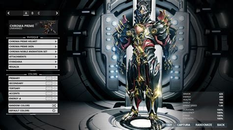 Warframe Chroma Prime Access Accessories Pack Official Promotional