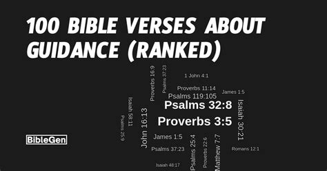 100 bible verses on guidance ranked