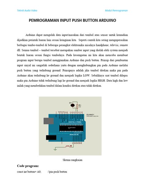 pemrograman input push button arduino pdf