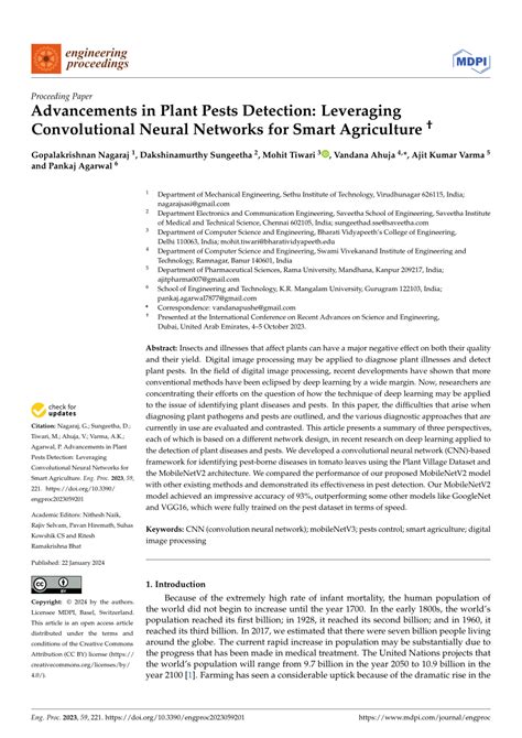 Pdf Advancements In Plant Pests Detection Leveraging Convolutional