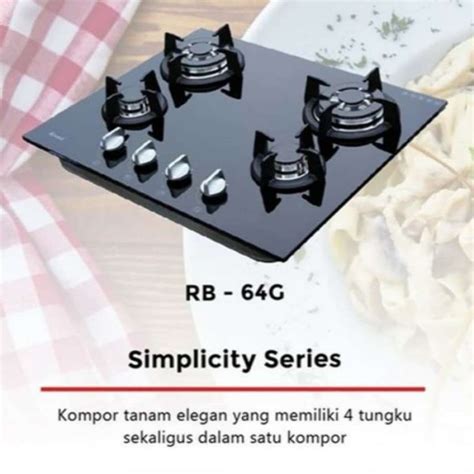 Promo Kompor Tanam Rinnai Rb 64 G Kompor Rinnai Kaca 4 Tungku Tanam