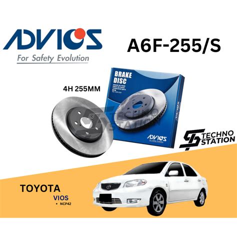 Aisin Advics Heavy Duty A6f 255s Brake Disc Rotor Set Toyota Vios