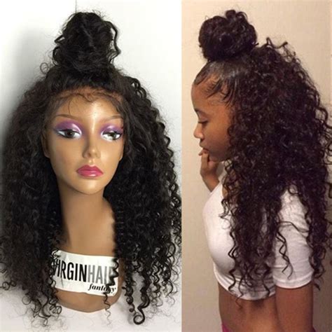 High Ponytail Full Lace Wig Peruvian Glueless Full Lace Curly Human