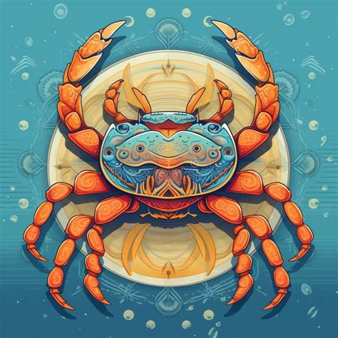 Crab Logo 2d Digital Illustration Stock Illustration Illustration Of