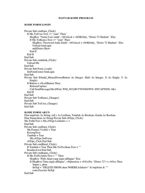 daftar kode program kode form login compress pdf computer