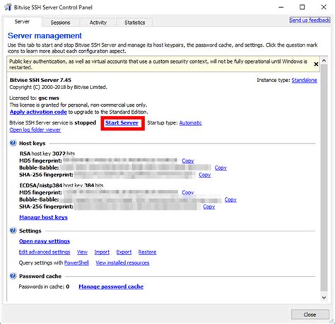 I Tried Using Ssh Server Bitvise Ssh Server For Windows Which Can