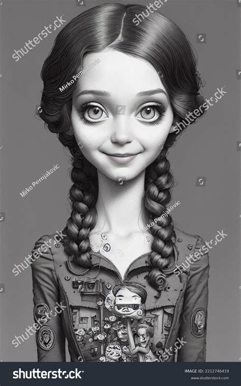 Cartoon Female Character Young Girl Model Stock Illustration 2212746419