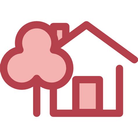 Building Monochrome Red Icon