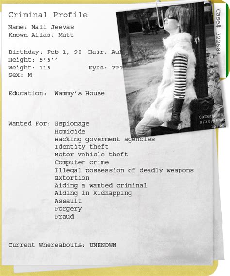 Criminal Profile Template