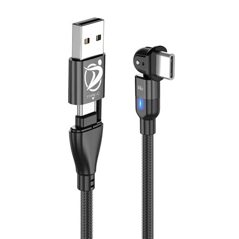 In Usb C Pd Cable W Fast Charging Cord Type C With Rotating Connector Usb A To Usb