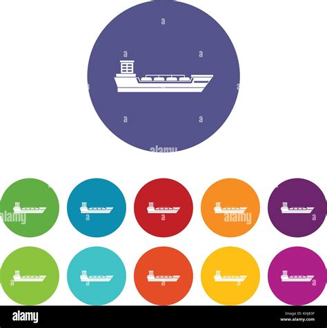 Oil Tanker Ship Set Icons Stock Vector Image And Art Alamy