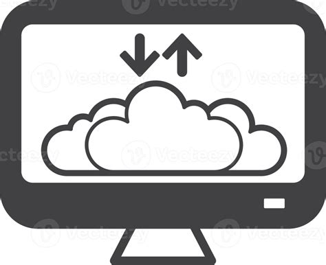 Uploading Data By A Desktop Computer Illustration In Minimal Style