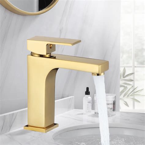 Sanya 2 In 1 Bathroom Set Shower System And Washbasin Mixer Gold Color ⋆ Masterhaus
