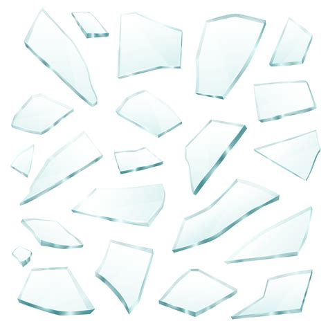 Broken Glass Fragments Shards Realistic Set 480409 Vector Art At Vecteezy