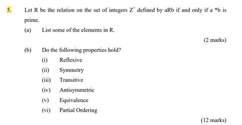 solved let r be the relation on the set of integers