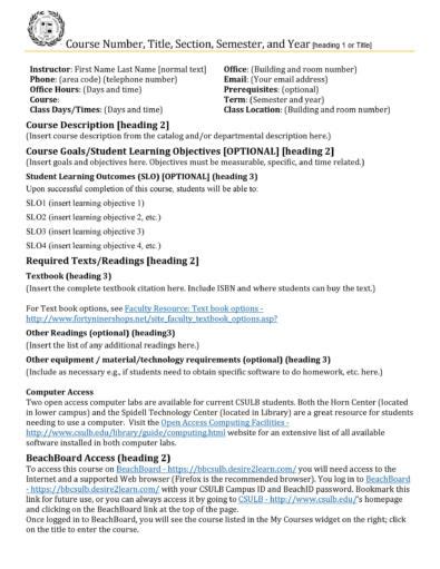 47 Editable Syllabus Templates Course Syllabus ᐅ TemplateLab