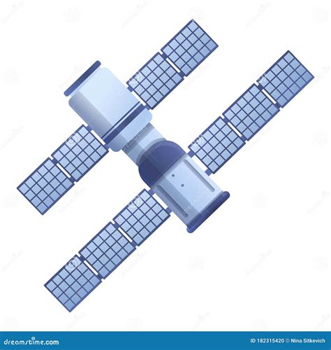 空间卫星图标，卡通风格 向量例证 插画 包括有 确定 设计 互联网 投反对票 轨道 播放 艺术 182315420