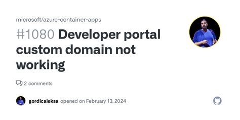 Developer Portal Custom Domain Not Working · Issue 1080 · Microsoft