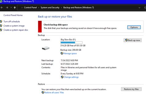 Windows 7 Backup Restore Requiring E Drive Techpowerup Forums