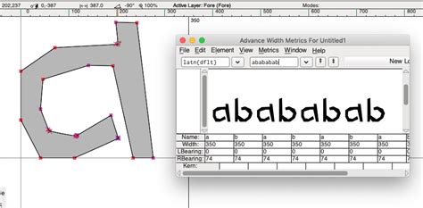 Adobe Illustrator FontForge Not Showing Glyph In Metrics Or Preview Graphic Design Stack