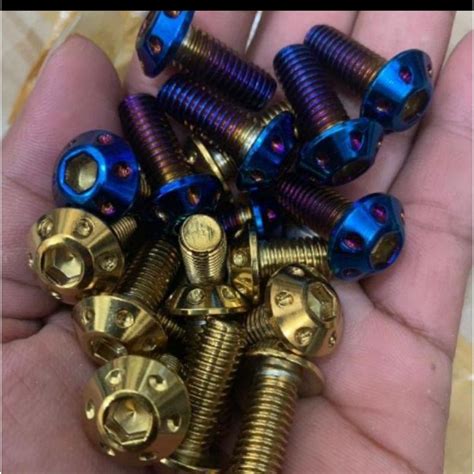 Jual Baut Probolt Piringan Disk Piring Disc Gold Heng Twotone Chrome Gold Crom Beat Vario Scoopy