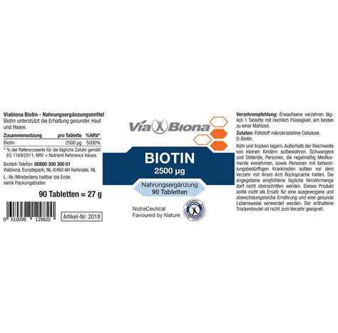 Vitamin B7 Tabletten » Hautvitamin Biotin I Viabiona