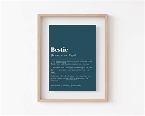 Best Friend Gift Bestie Definition Print Best Friend Print Etsy