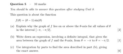 Solved Question 5 10 Marks You Should Be Able To Answer