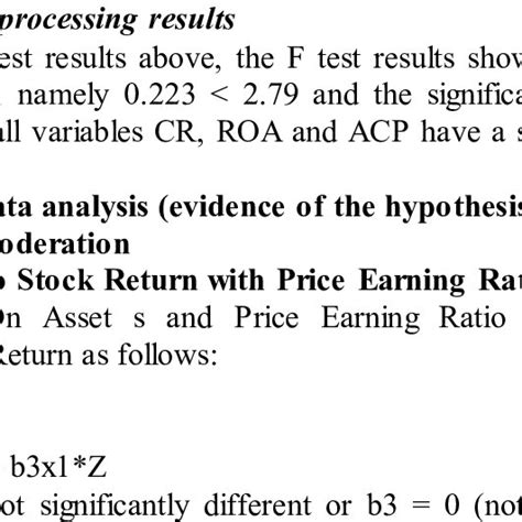 Results Of The Analysis Of The Simultaneous Significant Testing F Test