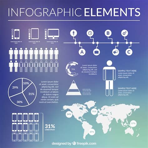 Infographic Elements Over A Gradient Background Vector Free Download