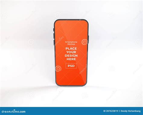 Realistic Smartphone Mockup Template Stock Illustration Illustration Of Gadget Rendering
