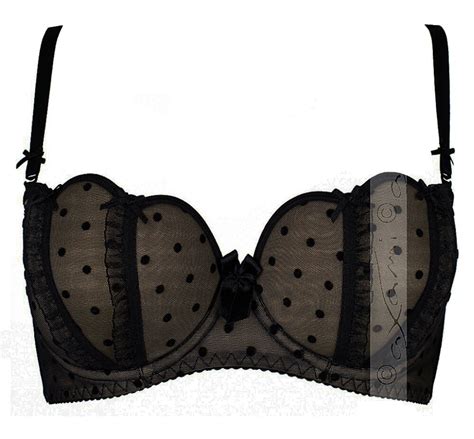 Women Black Polka Dots Balconette Bra Axami 34 B 75 Etsy