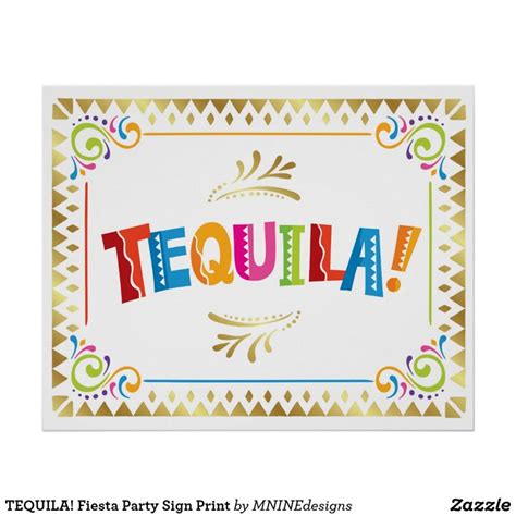 Fiesta Party Sign Print Add A Touch Of Tequila To Your Celebration
