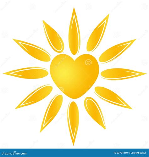 Logotipo Del Corazón De Sun Stock De Ilustración Ilustración De