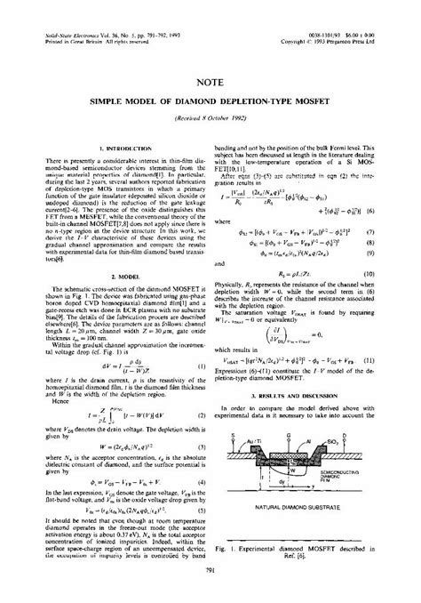 Pdf Simple Model Of Diamond Depletion Type Mosfet Dokumen Tips