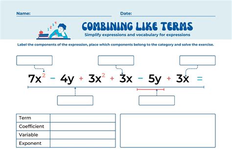 Free Custom Combining Like Terms Worksheet Templates Canva Free Custom Combining Like Terms Worksheet Templates Canva
