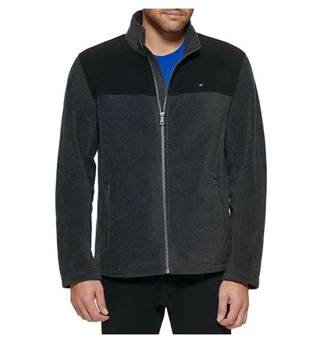 Tommy Hilfiger 남성용 클래식 지퍼 프런트 폴라 플리스 재킷 블랙차콜 S 249522 티몬