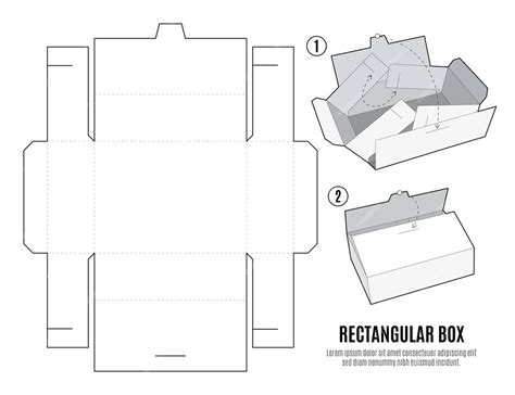 상자 다이 컷 템플릿의 평면 디자인 무료 벡터